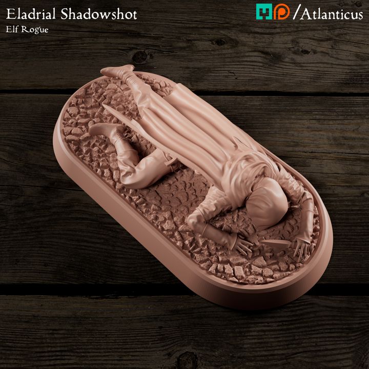 3D Printable Male Elf Rogue - Eladrial Shadowshot - Dead by Atlanticus Arts